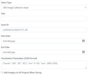 Using your own data in CEO: Connecting GEE raster data