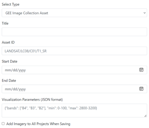 Using your own data in CEO: Connecting GEE raster data
